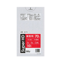 ポリ袋サプライサービス / ポリ袋 70ℓ GH-75 半透明HDPE 800×900×0.025 入数500枚